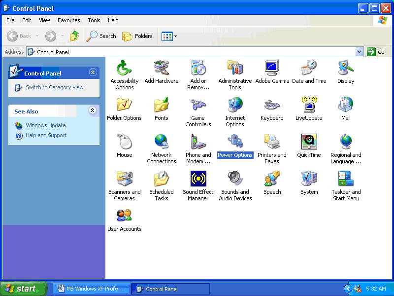 How to Automatically Put the Computer into Standby in MS Windows XP ...