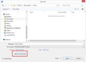 How To Save Thumbnail Images for Word Documents